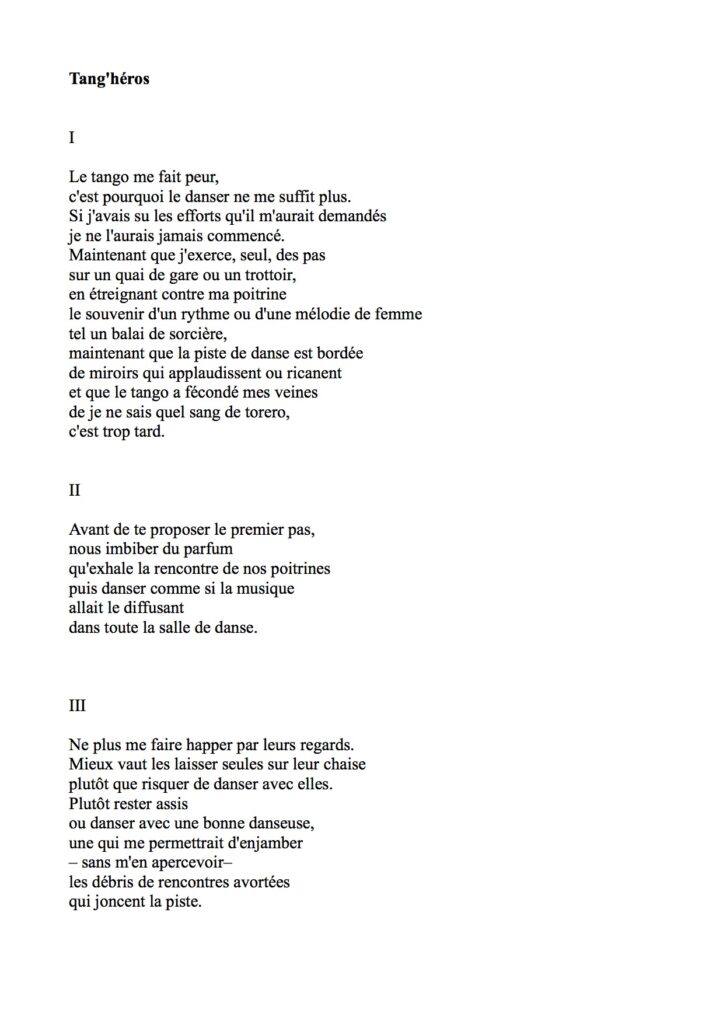 Tango (poèmes / poesie) – Cesare Mongodi